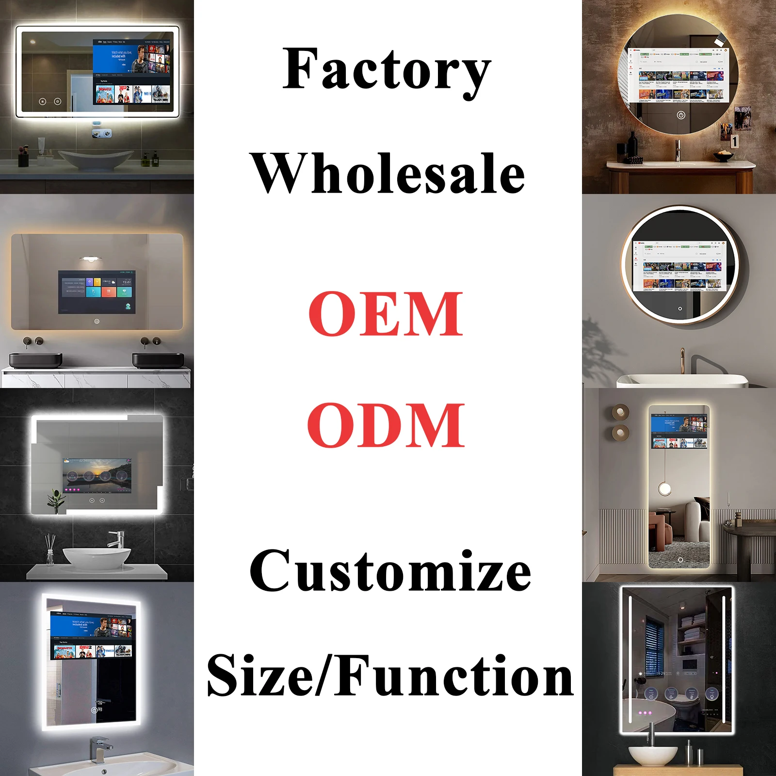 Wholesale Hotel Home Touch Screen Mirror With Tv Android 11 Led Bath ...