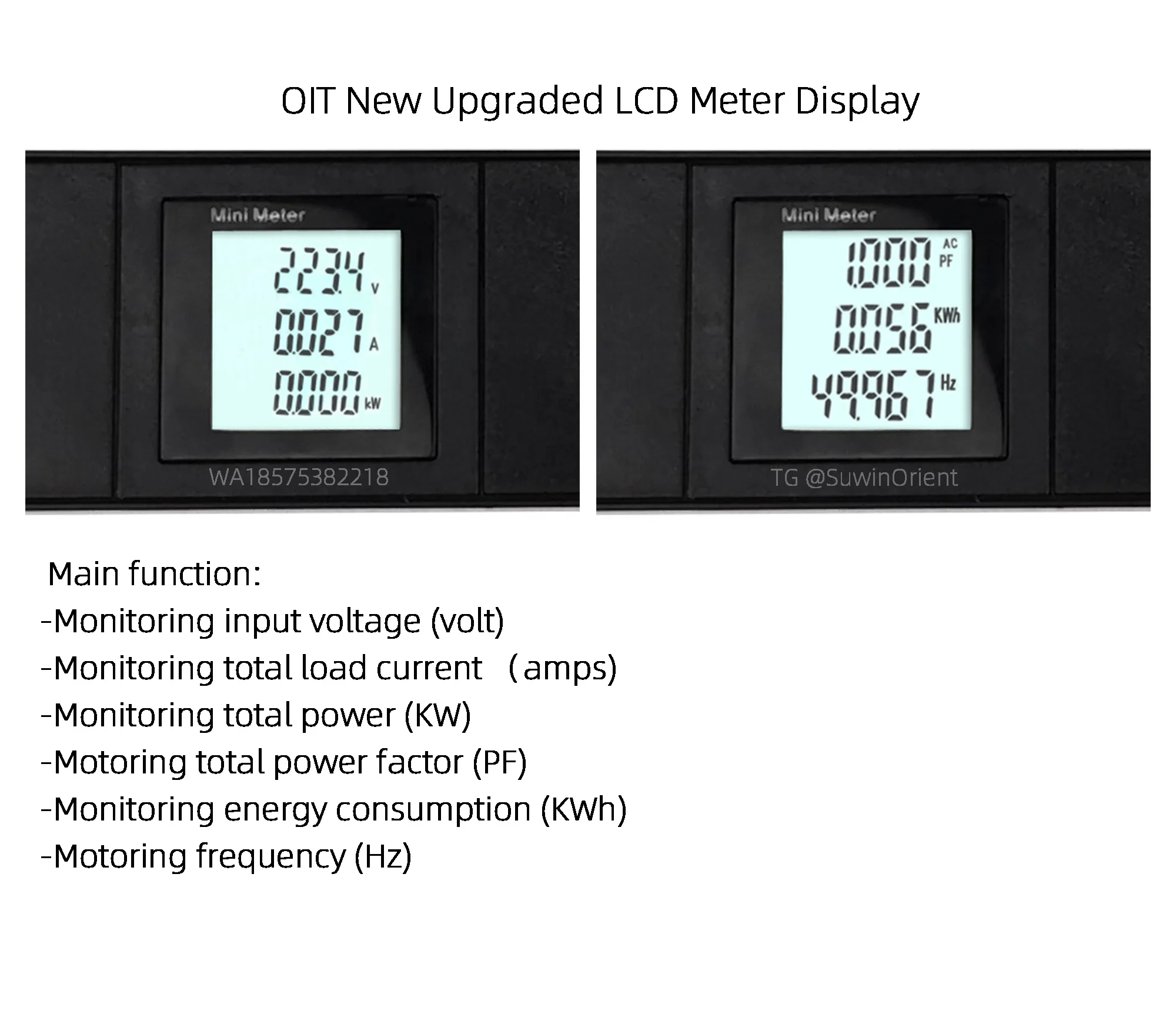 High Quality Meter Display 7.5kw Single Phase Power PDU