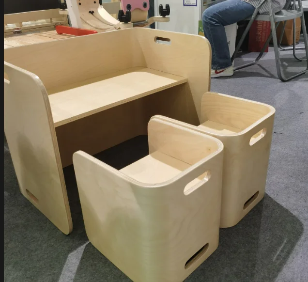 Kindergarten Furniture Kids Childcare Classroom Wooden Chairs And Table ...