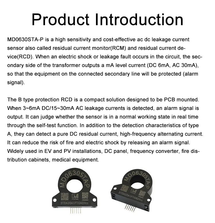md0630stap Solar Arc Fault Detector EV Charger 6mA RDC-DD Residual ...