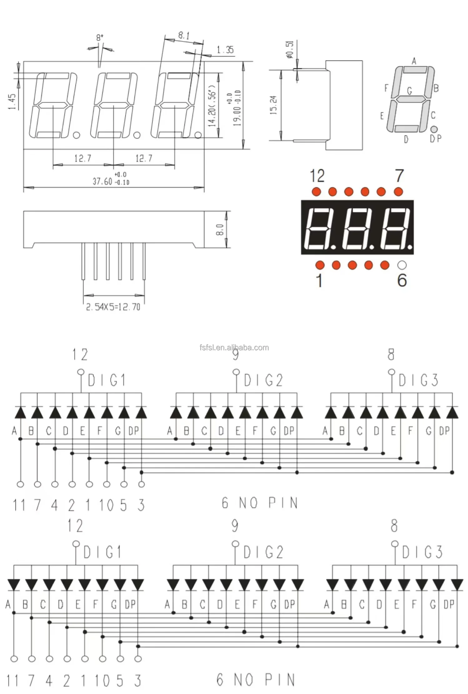 0.56" 3 Digit 7 Segment Led Display Screens Led Module Clock Digital ...