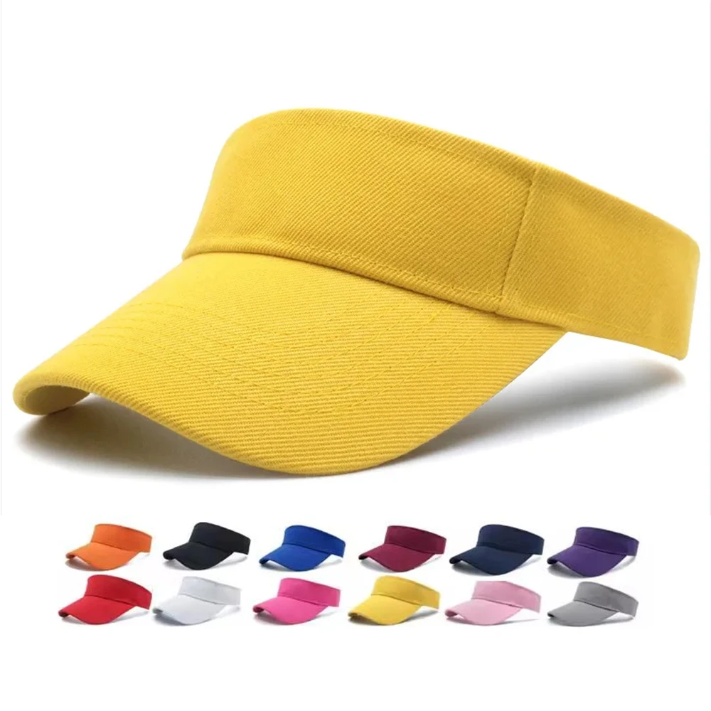 Custom Embroidery Printed Logo Visor Beach Adjustable Sun Protect Cap ...