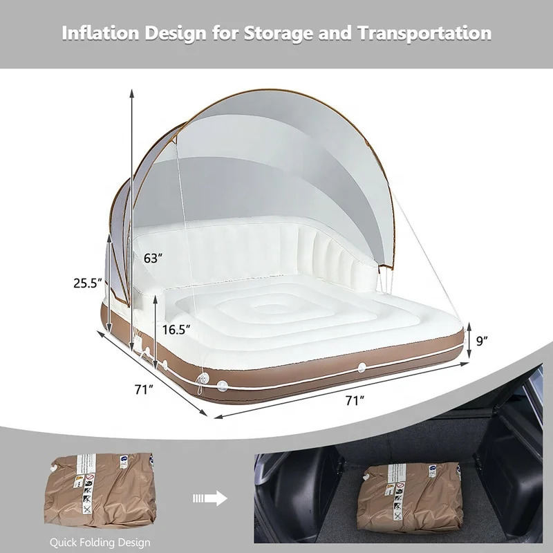 Outdoor Float Boat - Inflatable Floating Island Pool Sunbed