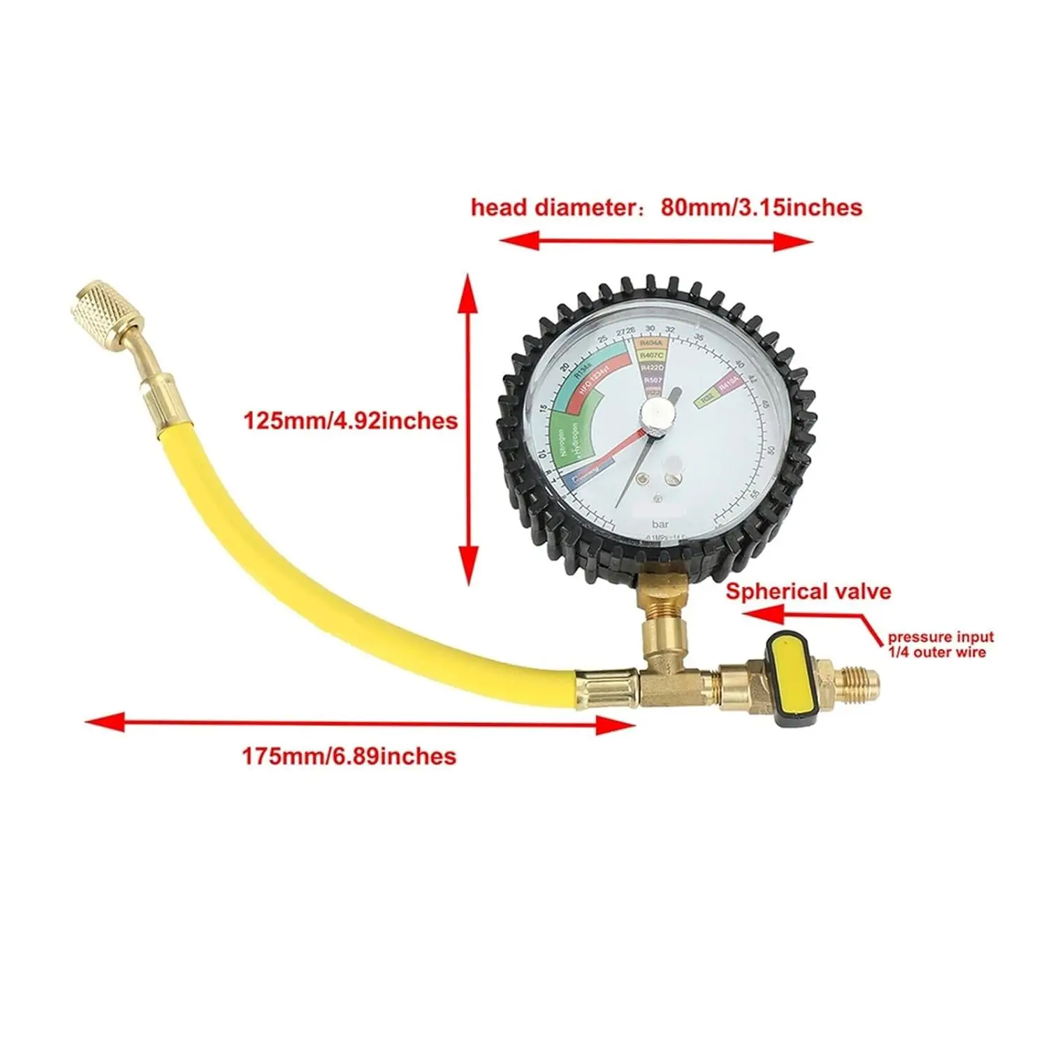 AC Gauge Set Nitrogen Pressure Tester 1/4 Inch Systems Cold Test Table ...