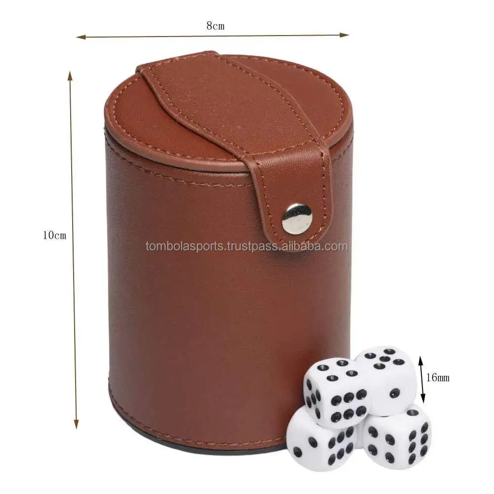 Wholesale Real Leather Dice Cup Set with Storage Compartment