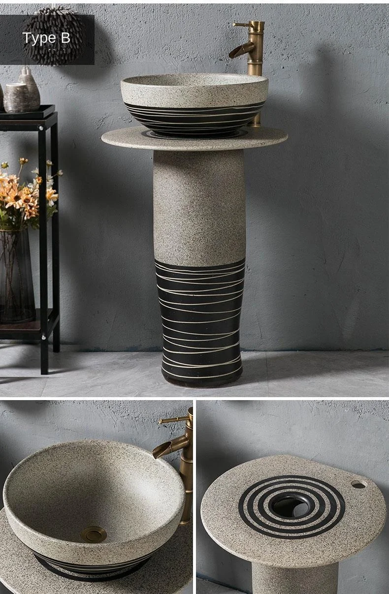 Latest Design Free Stand Hand Wash Basin with Pedestal Sink