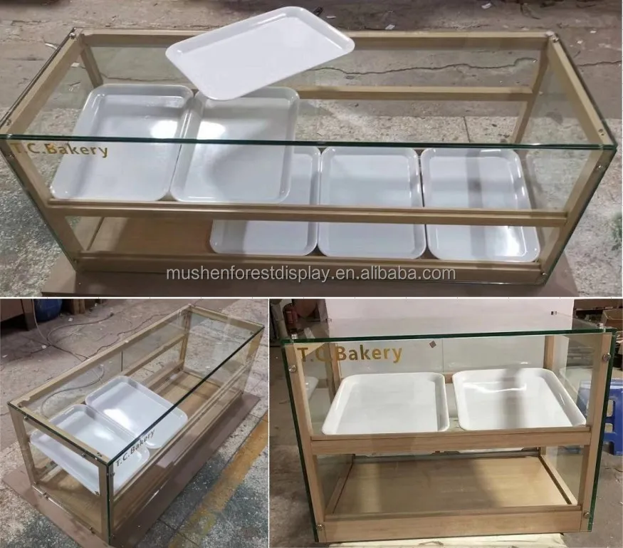 Bread Display Cabinet With Carton Cart Modeling And Glass Cover ...