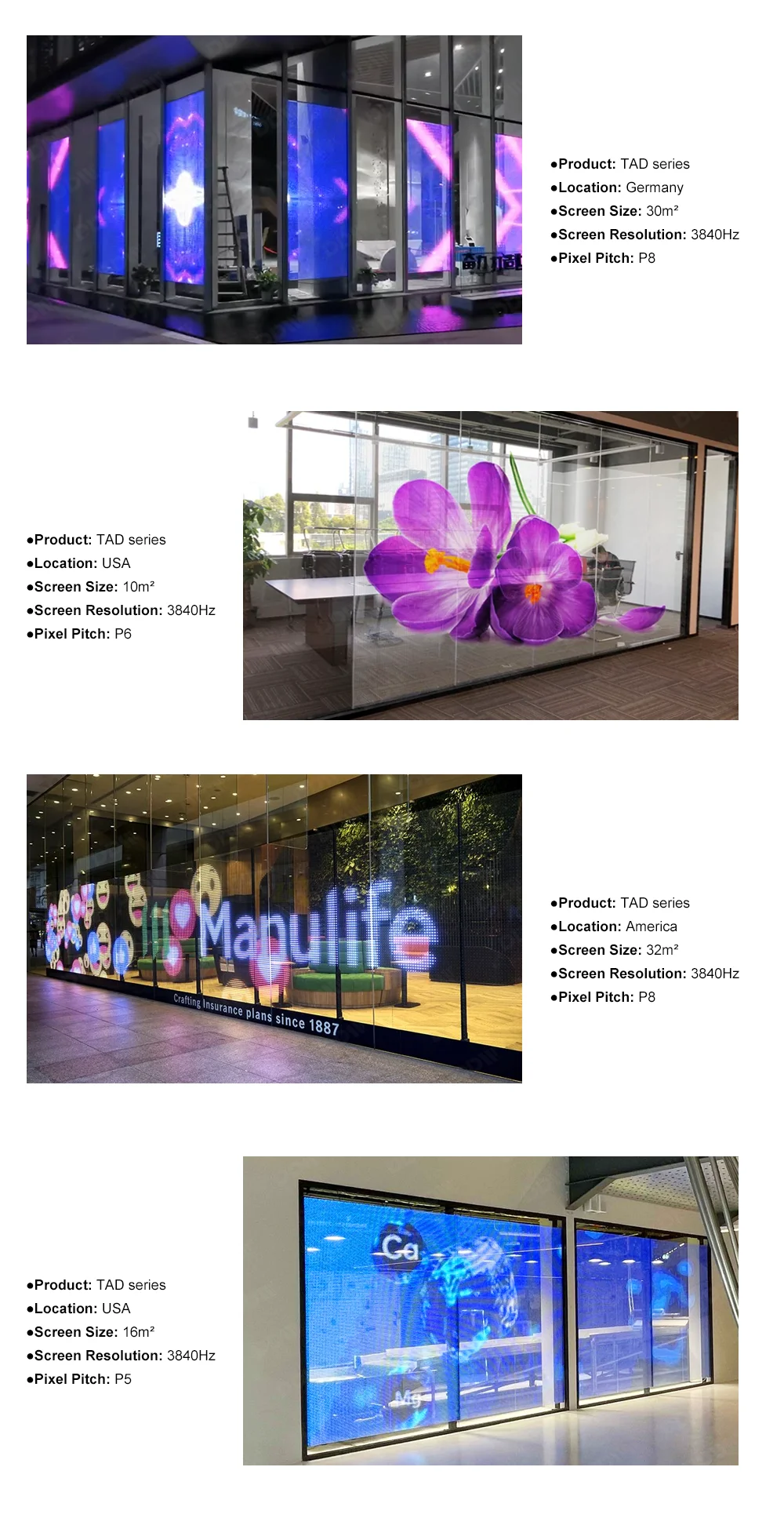 Easy Quick Installing Adhesive Transparent Led Screen P5 P6 P8 P10 P16 ...