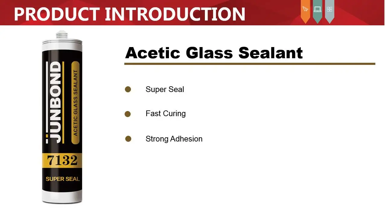 Junbond Acetic Cure Silicone Sealant Glass Aquarium Acetoxy Acid General Purpose Silicone ...