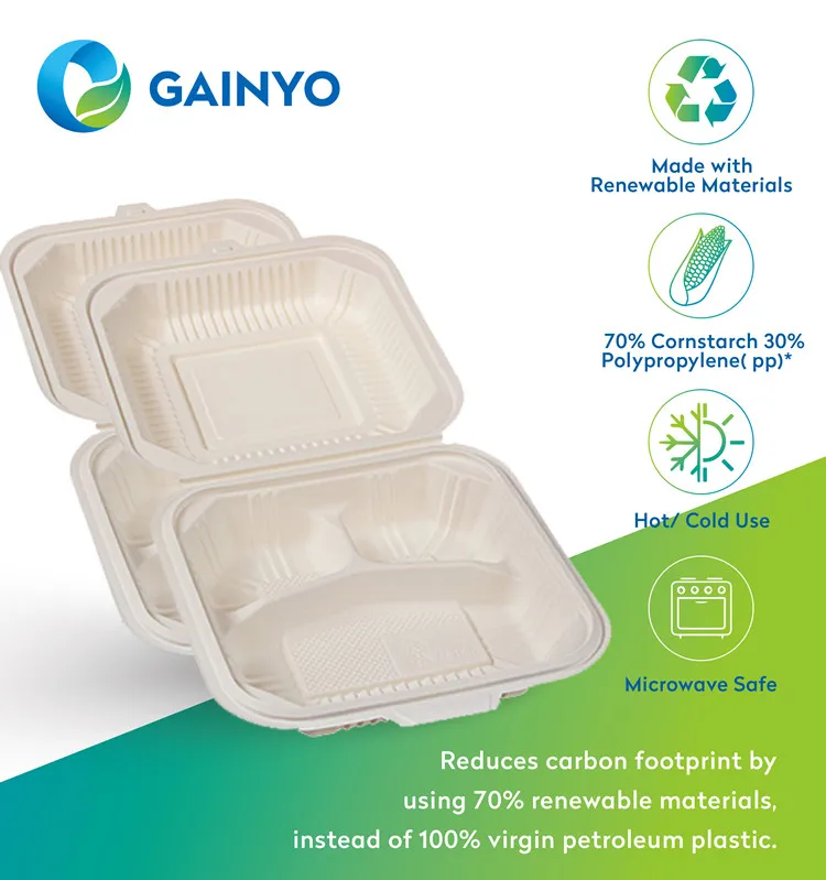 Cornstarch Corn Starch Food Container Compostable Cpla Take Out Fast ...