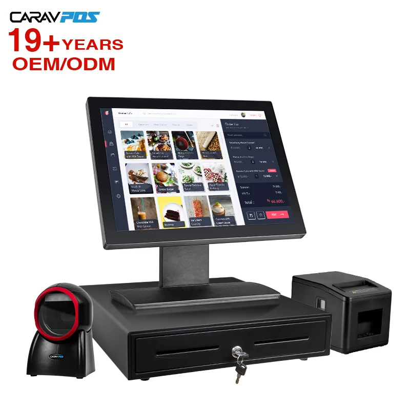 15'' Cash Register Touch Screen Restaurant Terminal Payment Machine All ...