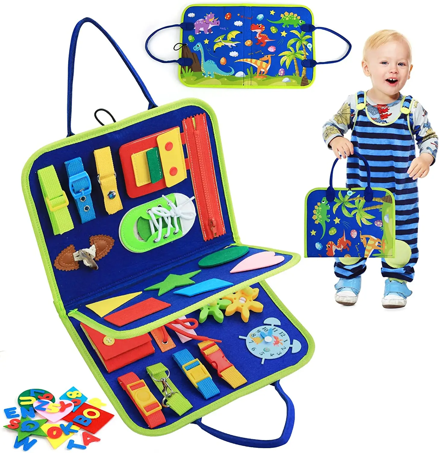 Kids Montessori Sensory Toddle Activity Busy Board Bag For Toddler 1 3 ...