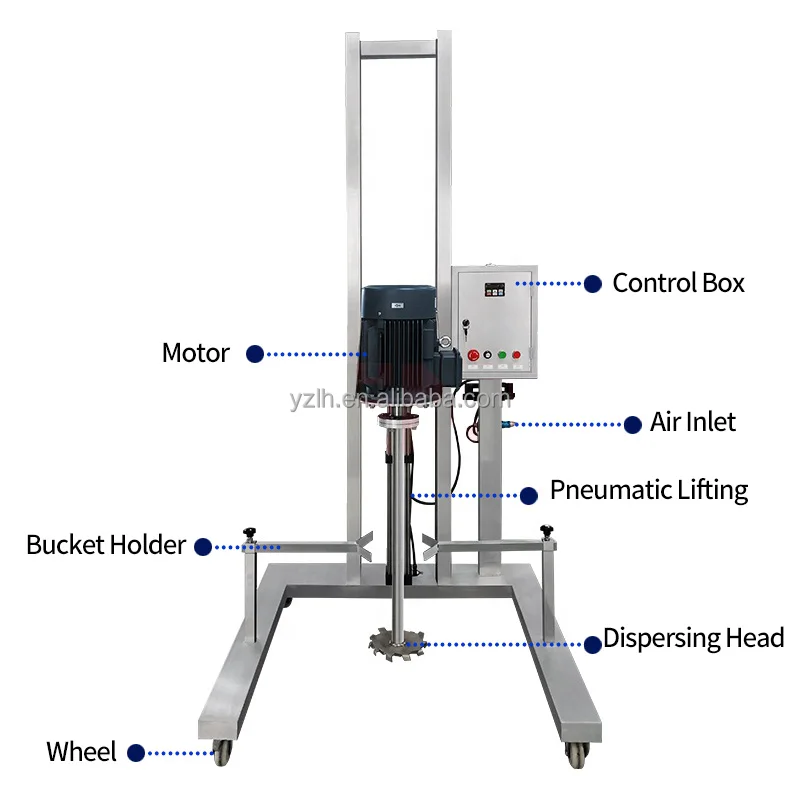 Pneumatic Stirring Homogenization Tank Shear Batch Mixer For Viscous ...