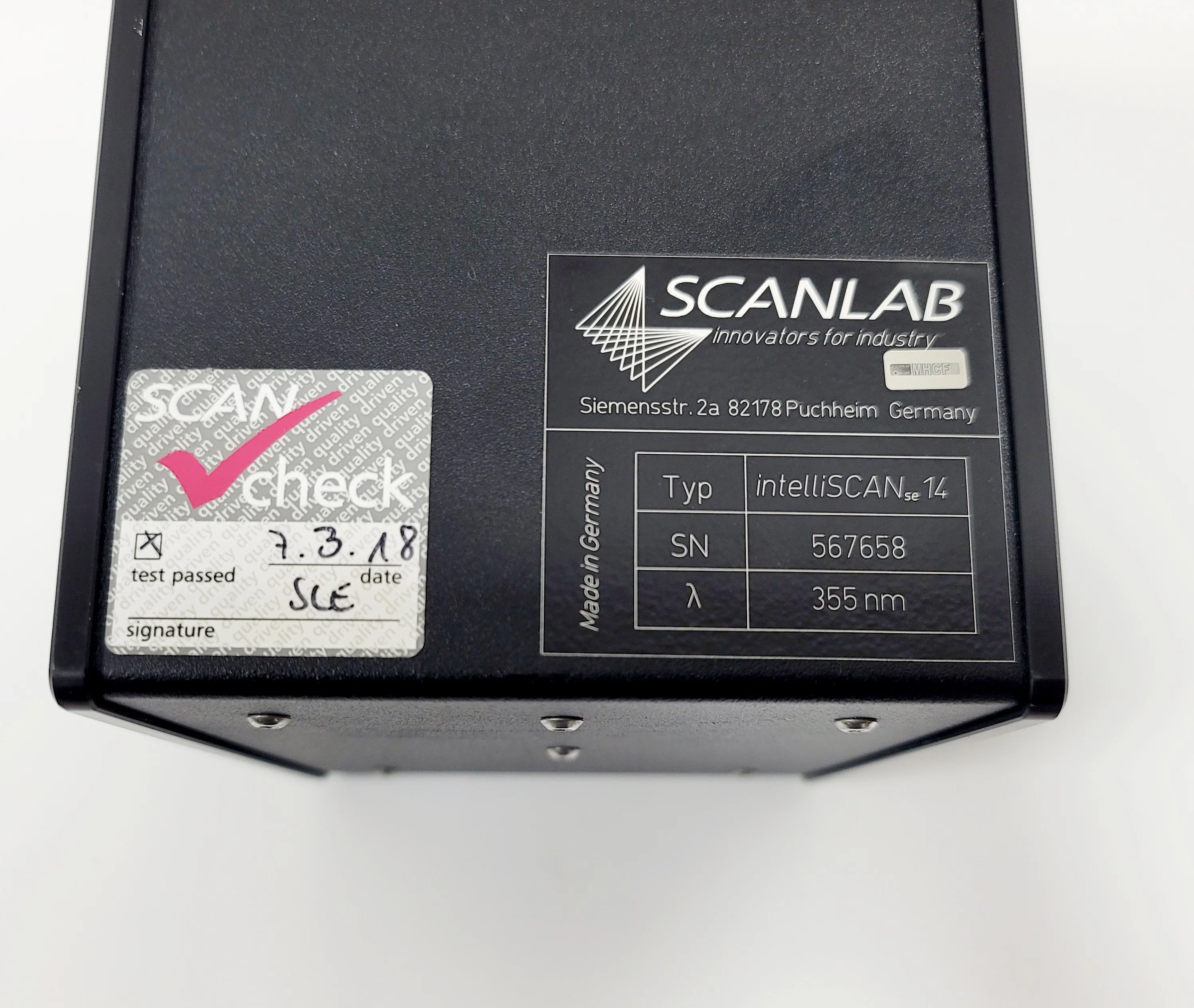 Scanlab Galvanometer Intelliscan Se 14 Scan Head,14mm Aperture 355nm ...