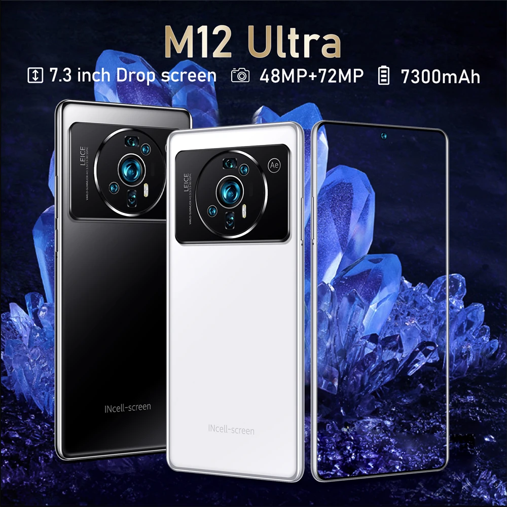 New Phone M12 Ultra 16gb+1t Original Smartphone With Gps Bt Wifi ...