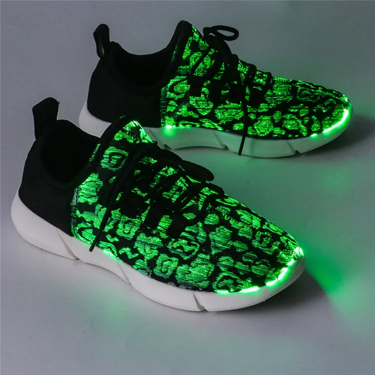 Super Cool Light Up Fiber Optic Fabric Kids Led Flashing Shoes Luminous ...