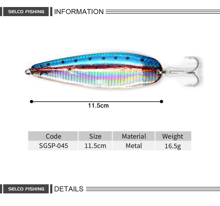 Selco 16.5g Dohna Fishing Spoon Lure Bait Metal Spoon Lures 12cm Halco ...