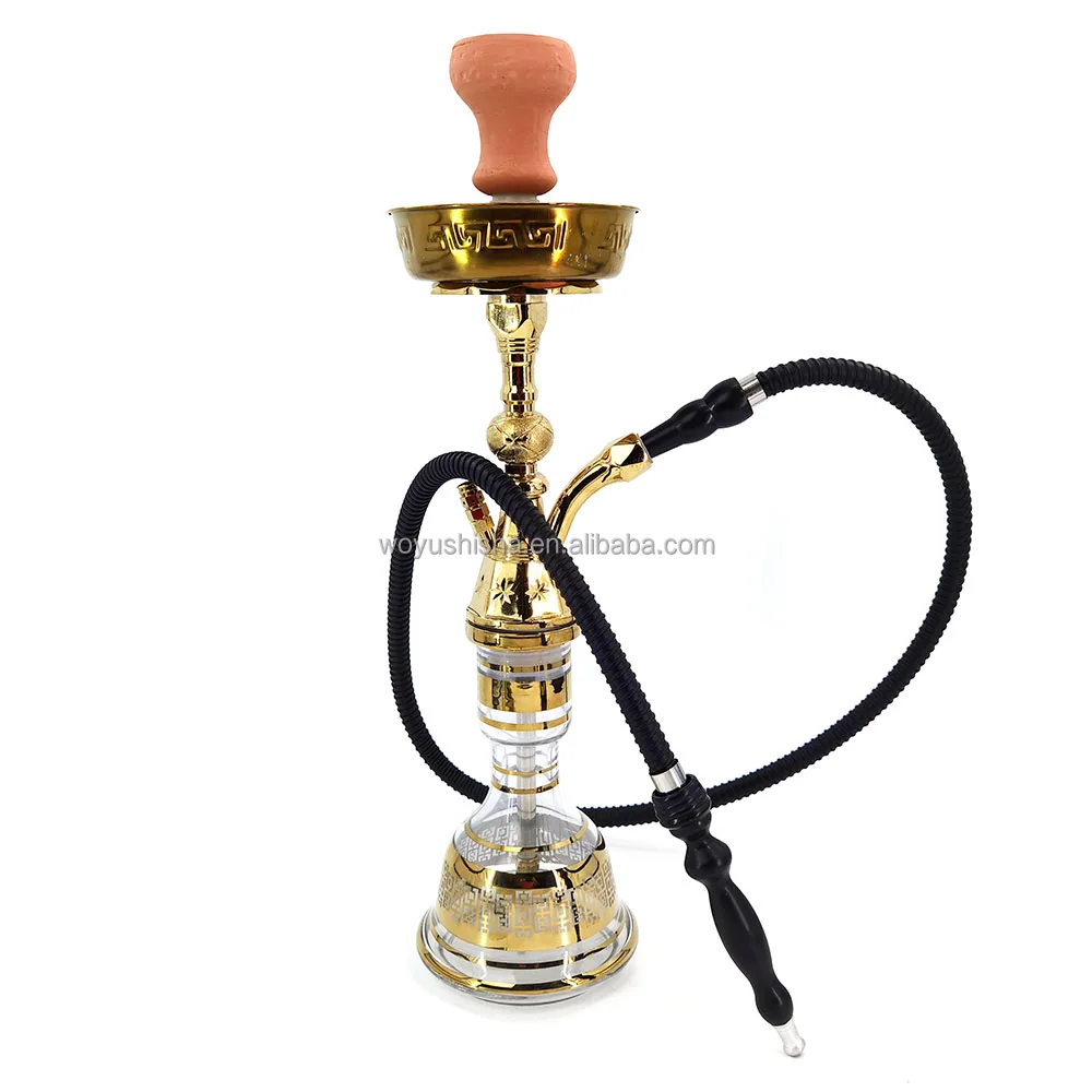 Gold Hookah with Suitcase - New Narguile Bar Shisha