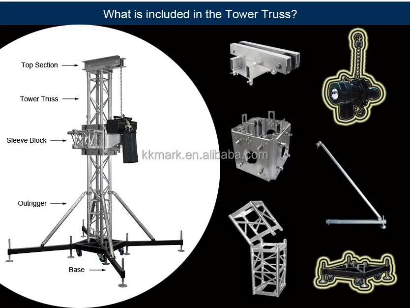 400mm Aluminum Box Lighting Truss Stage Rigging Ground Support Hoist ...