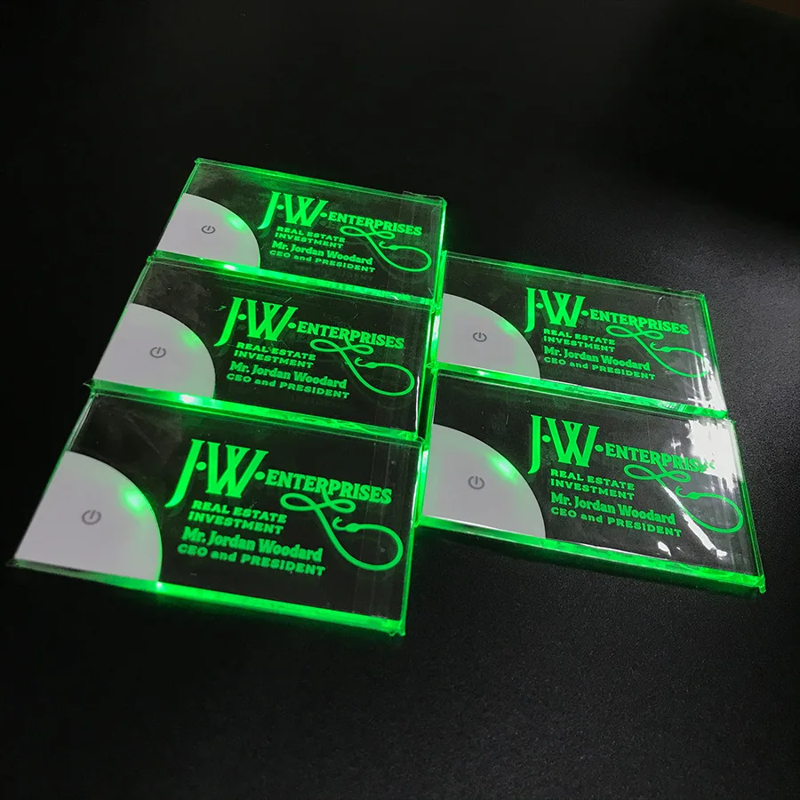 Business Card Led Printing Holder Table Box Carry Acrylic Light Screen ...