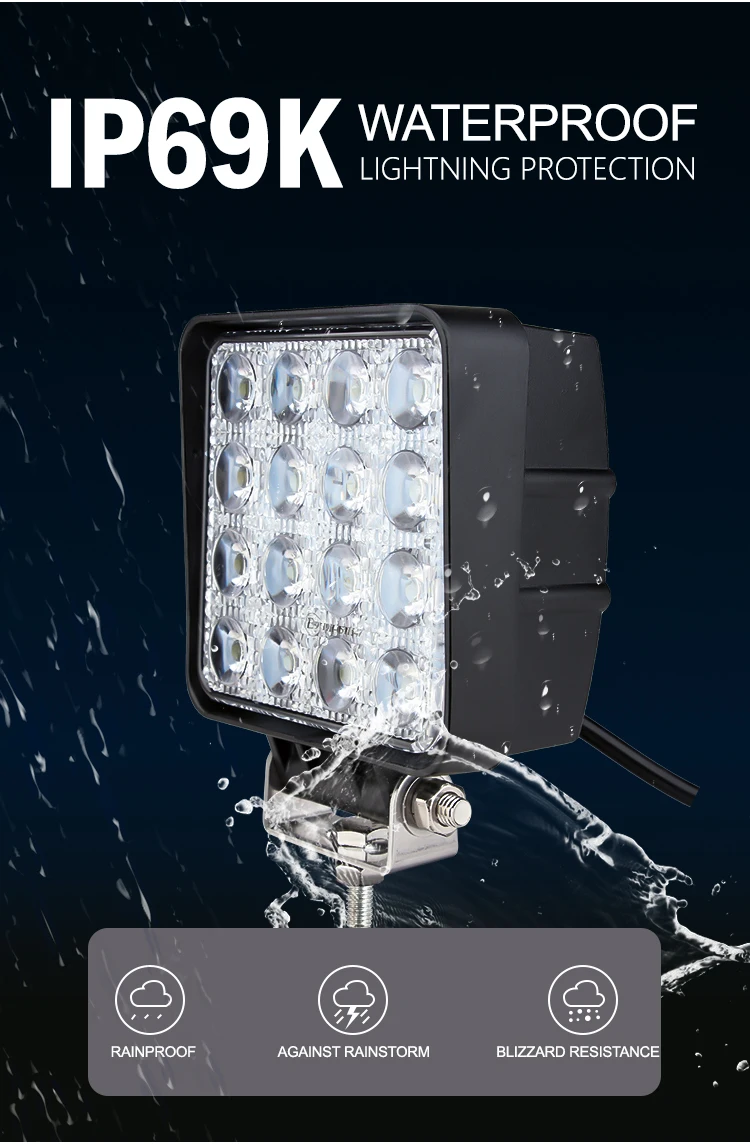 Brightest 4.3 Inch Square Tractor Driving Led Pods Light 12v 24v Off ...