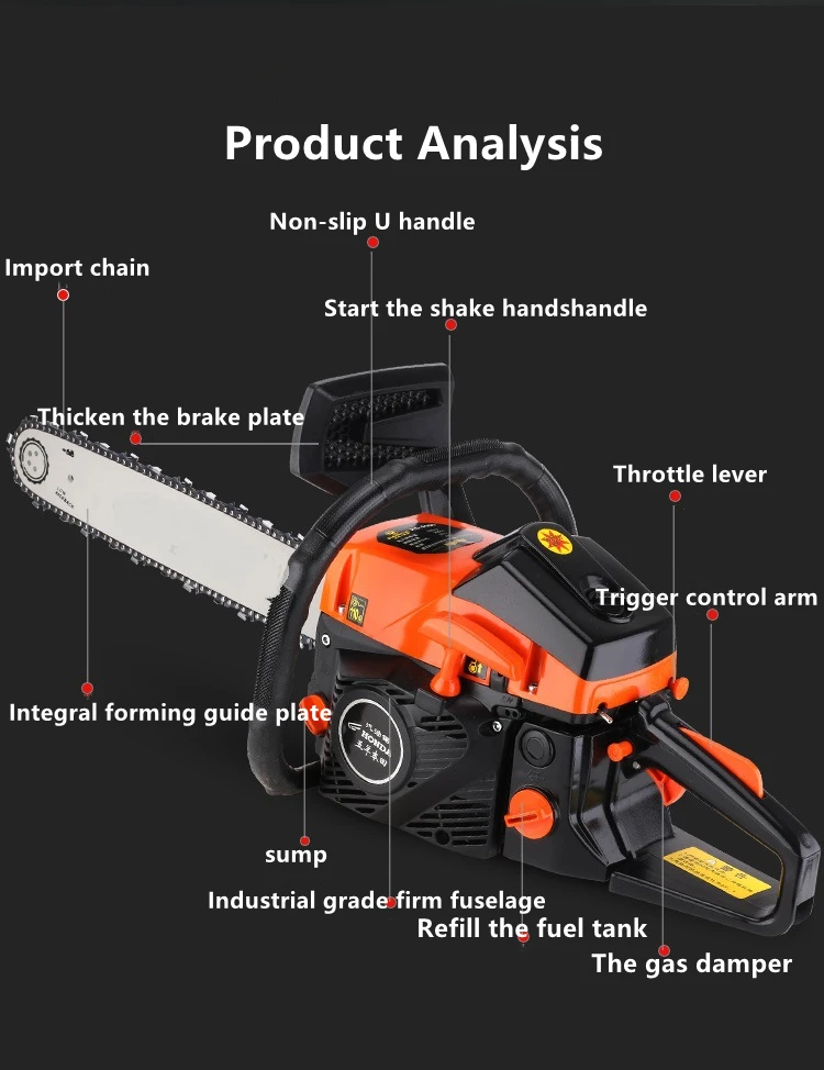 High Quality Industrial Chainsaw with Long 20in Chain Easy Start ...