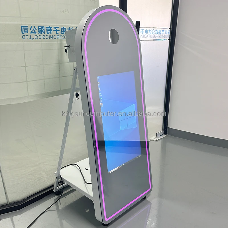 Selfie Magic Mirror Photo Booth Wedding Vogue Reality Photo Booth Kiosk With Printer Led Frame ...