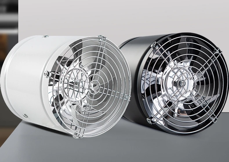 Cylindrical 220V Axial Flow Exhaust Fan Black 12 Inch Without Stand for ...