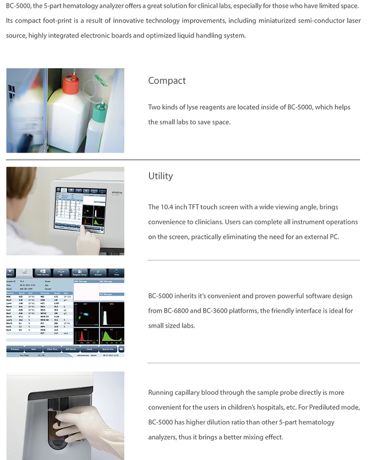 Mindray BC 5000 - Advanced Hematology Analyzer for Blood Count