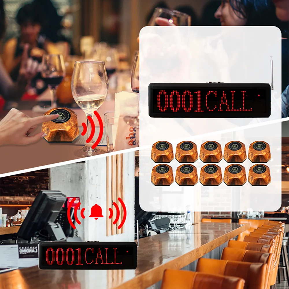 Restaurant Pager System Queue Calling System Wireless Table Call With 1 ...
