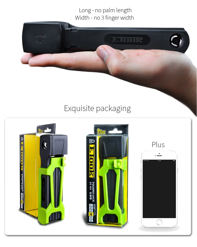 OEM Compact Heavy Duty Foldable Bicycle Lock Anti Theft Ebike Lock ...