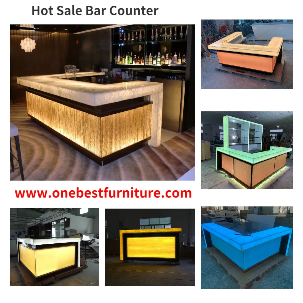 Modern Outdoor Seafood Beach Bar Furniture - LED Bar Counter