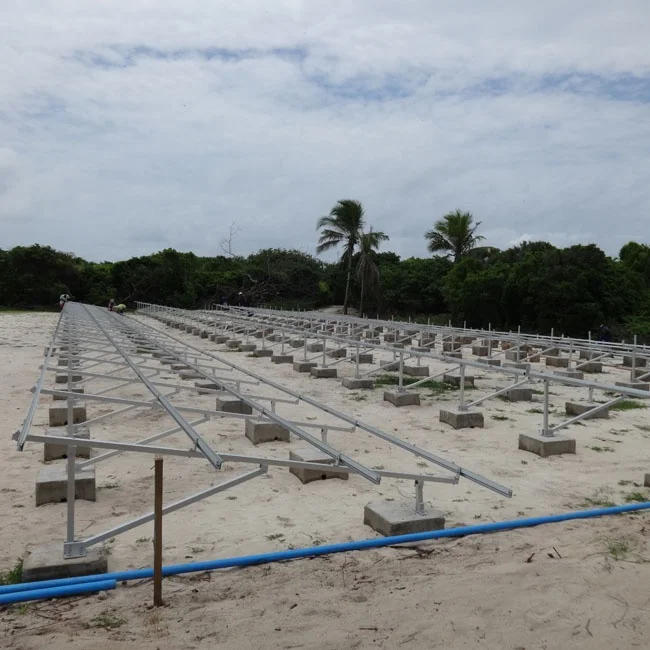 Aluminium Solar Panel Ground Mounted Racks Concrete Foundation Ground ...
