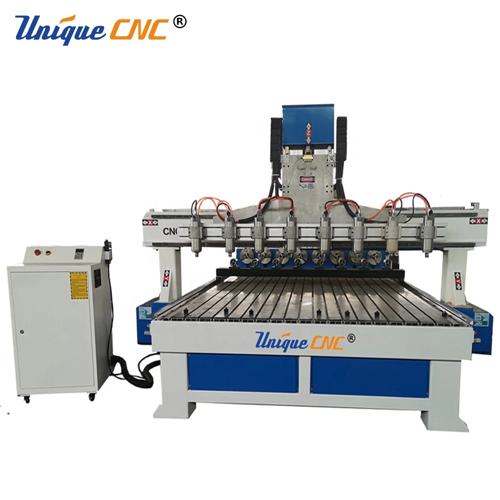 4 Axis 8 Heads Multi Head CNC Router for Wood Carving