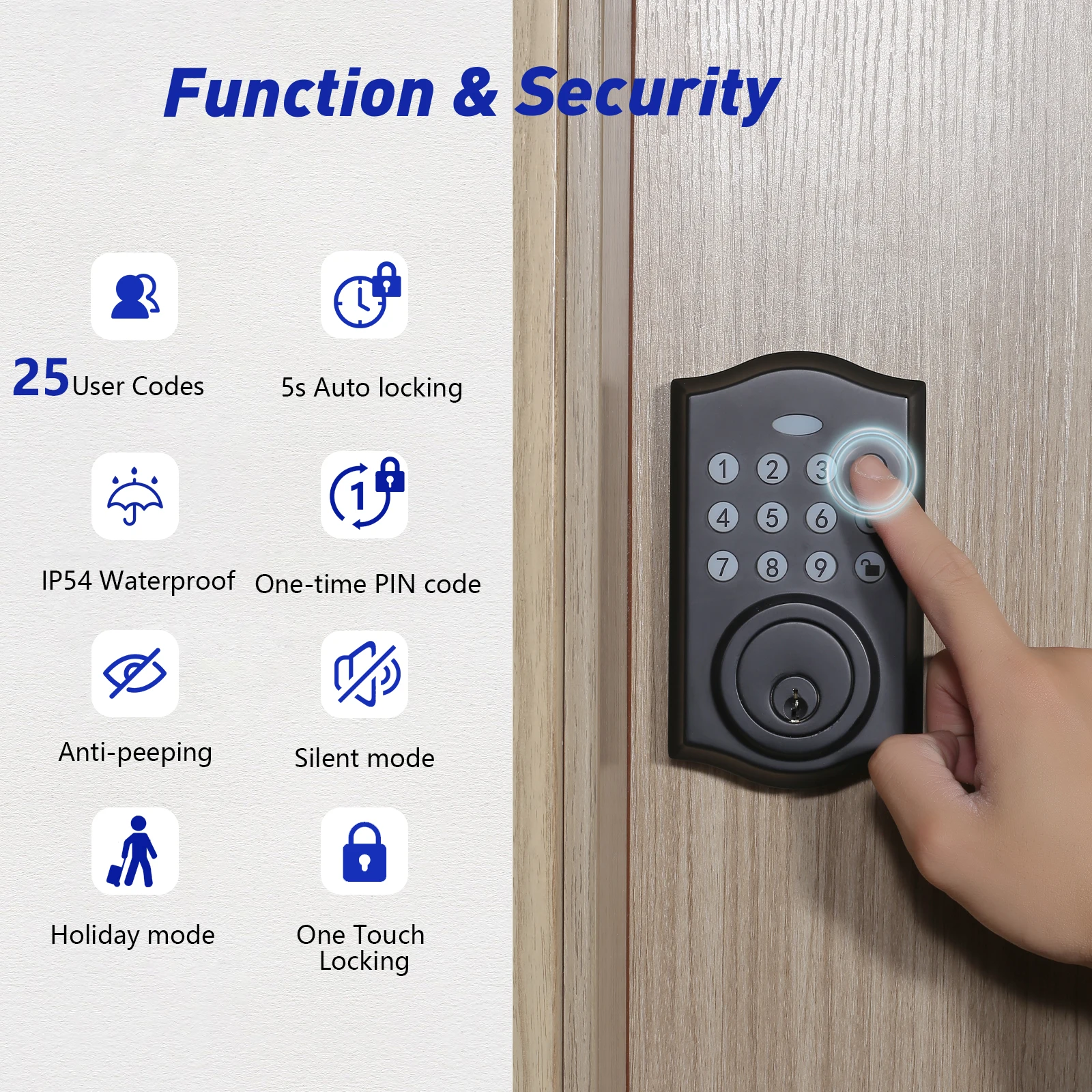 Factory Price Smart Deadbolt Lock Keys Password Digital Keypad Keyless ...