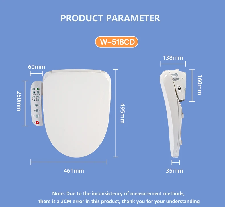 Simple Design Bathroom Full Function Electric Smart Bidet Toilet Seat ...