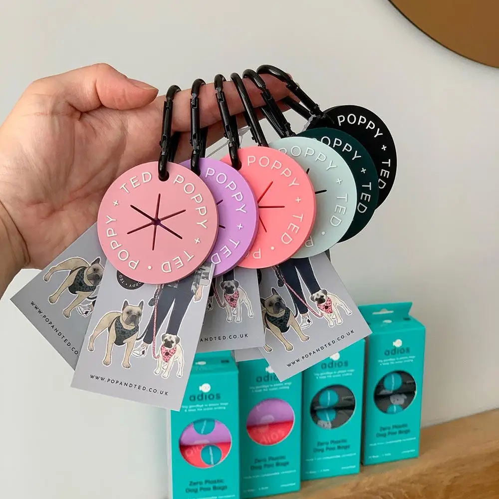 Customize Logo Portable Rubber Pvc Waste Bag Clip Dispenser Carrier Pet ...