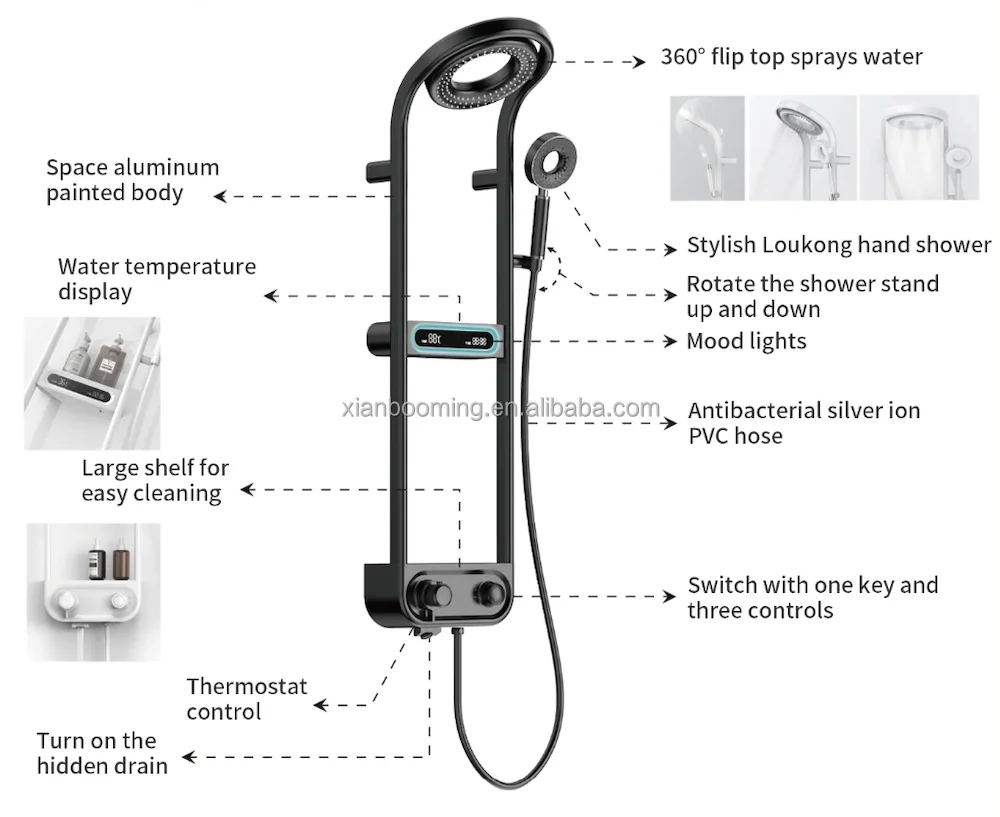 BOOMING Shower Sets - Smart Hydroelectric Digital Display