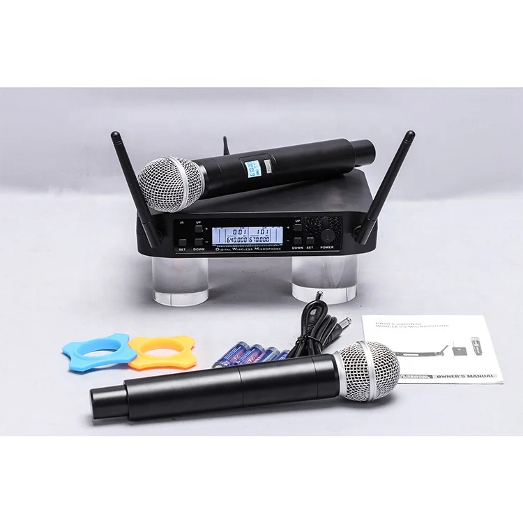 GLXD4 Wireless Stage Microphone 2 Channel UHF VHF Handheld Dynamic Wireless Mic| Alibaba.com