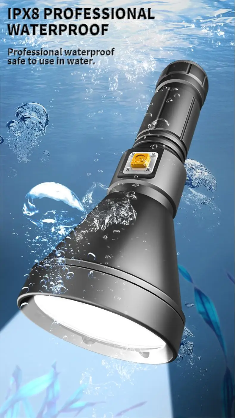 Under Water Diving Flashlight P90 Led 5000 Lumen High Lumens Torch ...