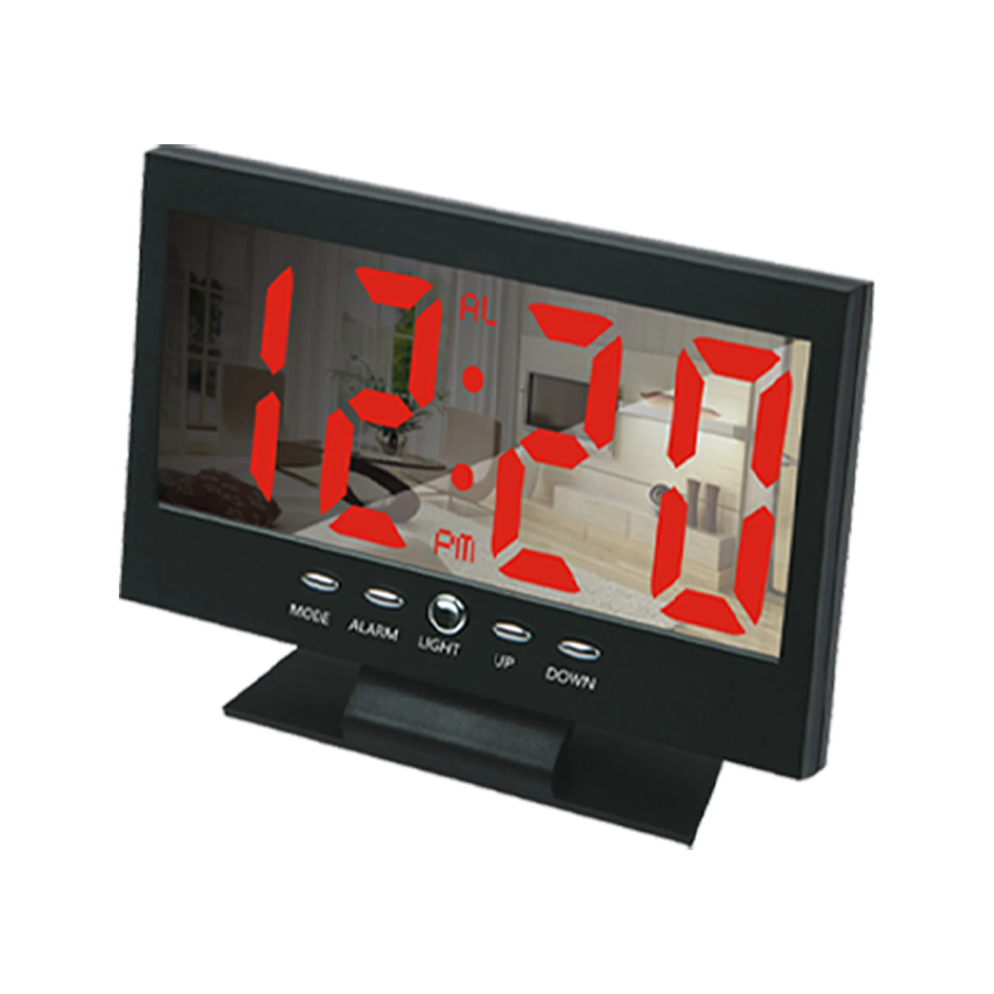 Large Digital Led Alarm Clock Smart Alarm Clock With Color Mirror ...