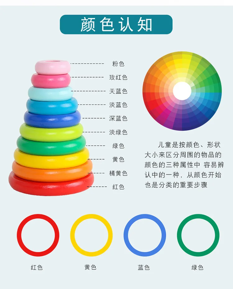 Hannot Tower Wooden Stack Circle Children's Primary School Early ...