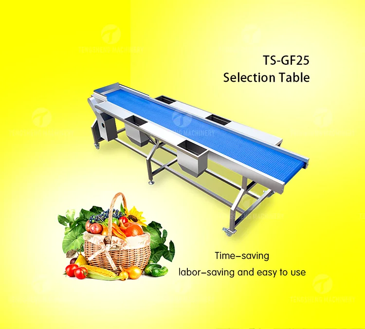 Good Quality Double Layer Sorting Conveyor /picking Table Fruit Vegetable Stainless Steel ...