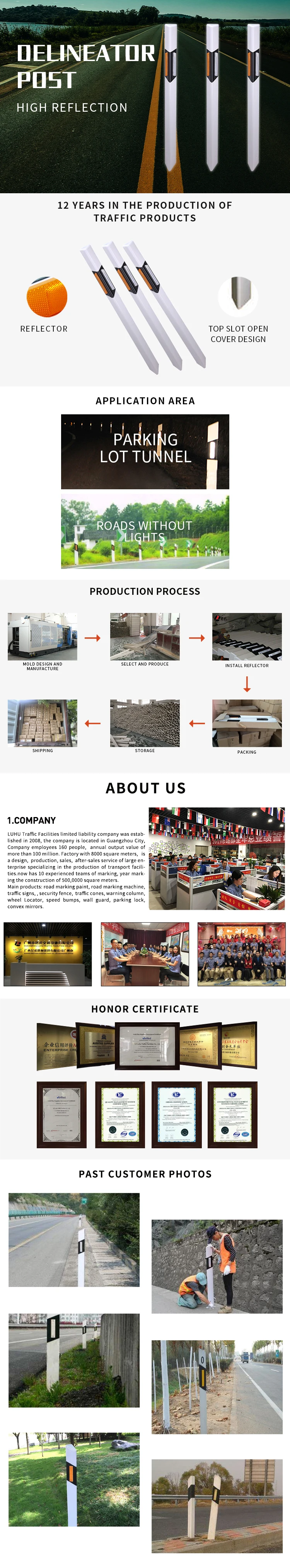 PVC Delineator Post Safety Guardrail & Roadside Reflective Guide Post ...