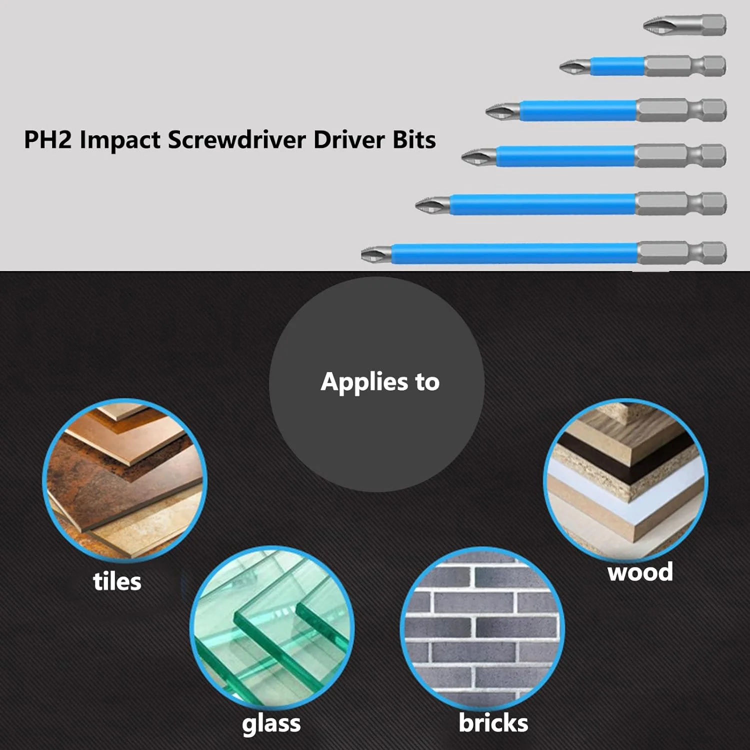 Hex Shank Ratchet Screwdriver Bits Set Precision Cross Slot Non Slip ...