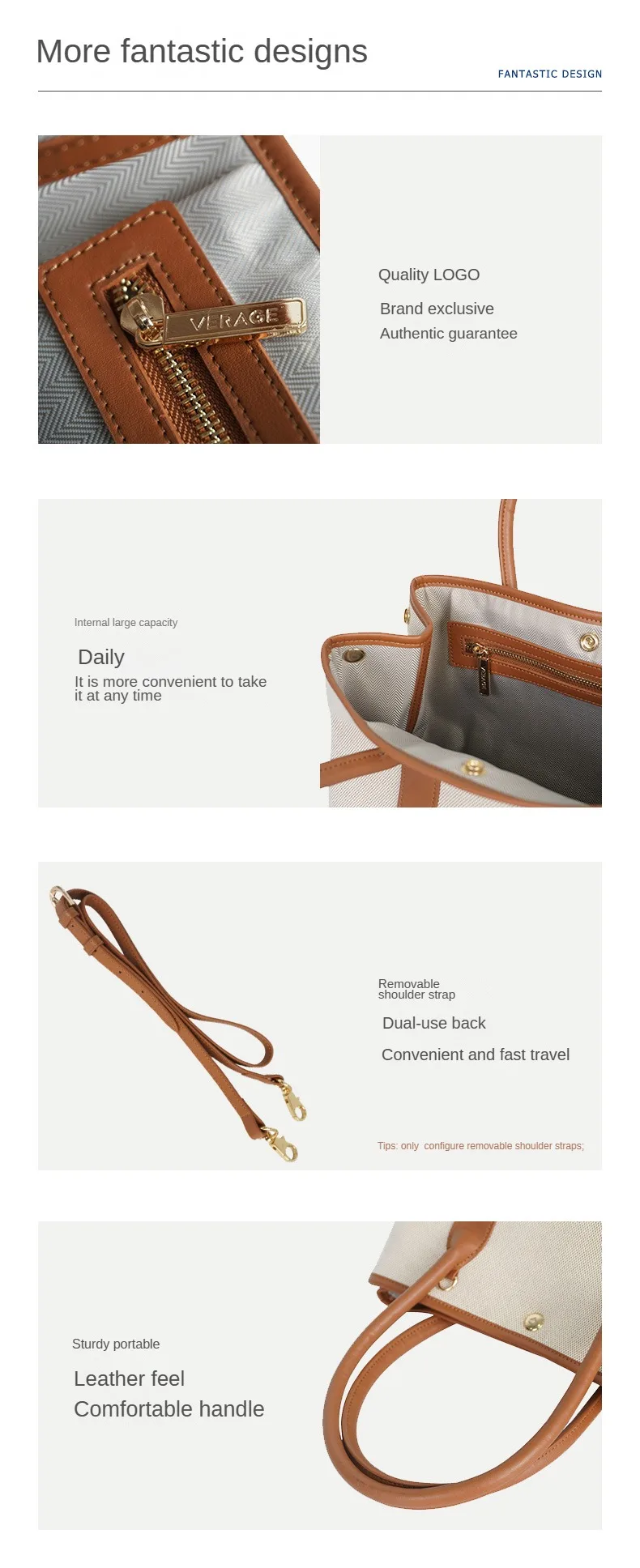 Verage Original Design Oem Vintage Large Capacity Women Canvas Leather Tote Shoulder Bag - Buy ...