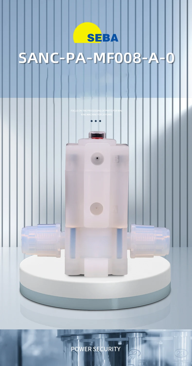 SEBA Pneumatic Diaphragm PFA Valve - Fluid Control SANC-PA-MF008-A-C