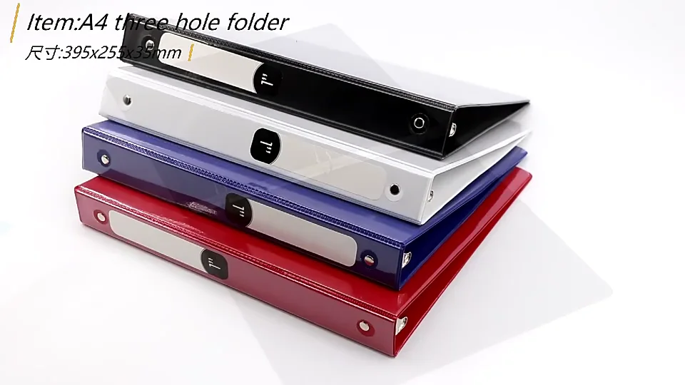 White File Folder Durable Hinge One Touch Easy Open 3 Ring Binder With ...