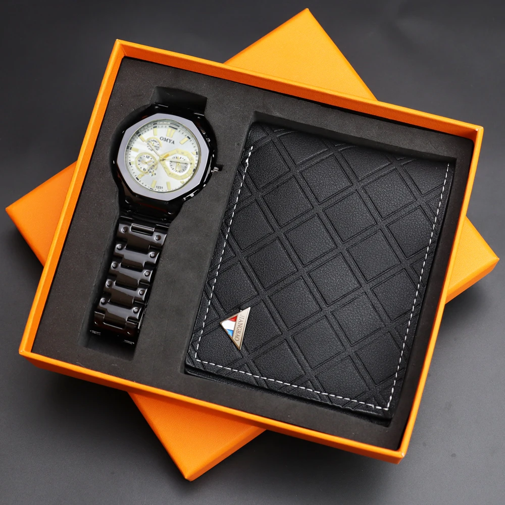 Fashion Hot Sell Watch Wallet Box Gift Set Men Watches Wallet Sets With ...