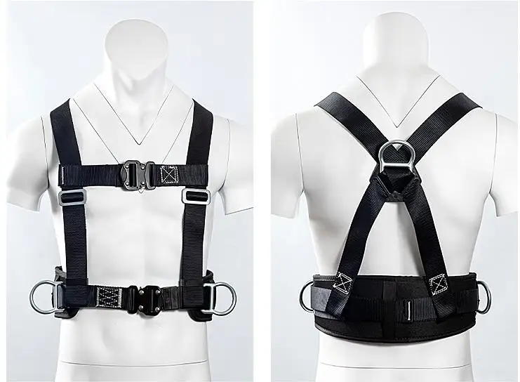 Upgraded Black Double D-Ring Back Padded Electrician 3-point Half Body ...